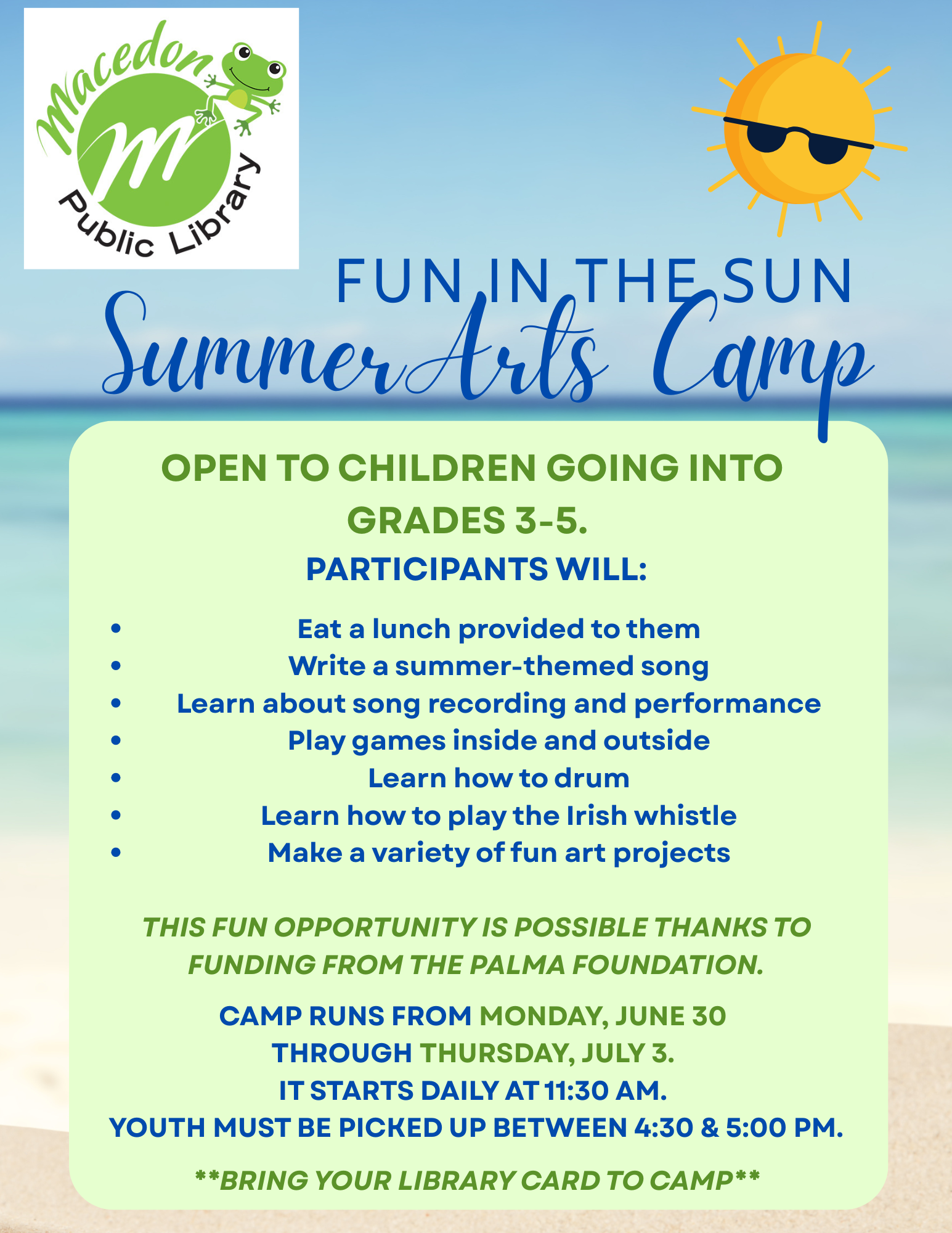 Summer Arts Camp is Back! – MACEDON PUBLIC LIBRARY