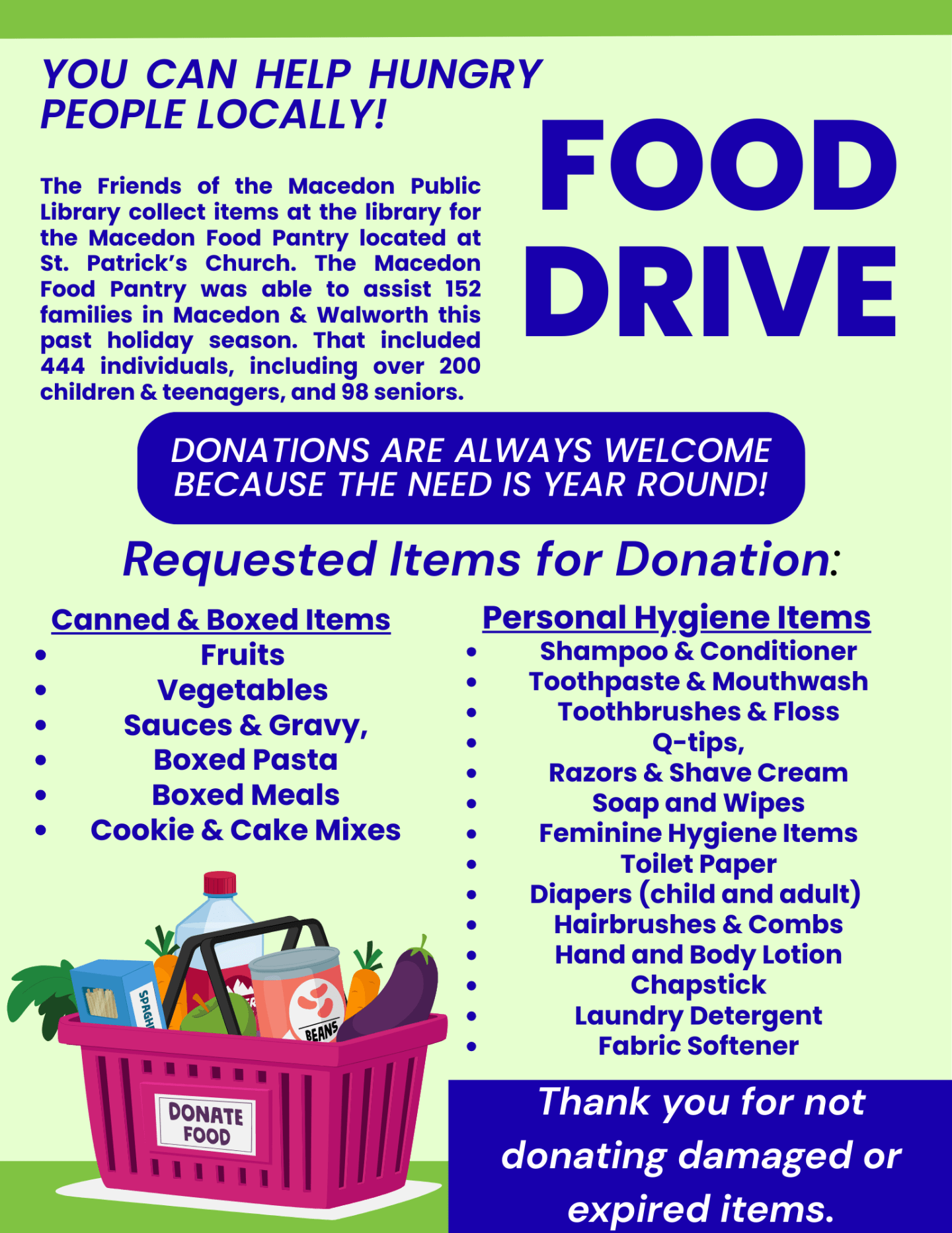Help Those in Need at Your Library – MACEDON PUBLIC LIBRARY